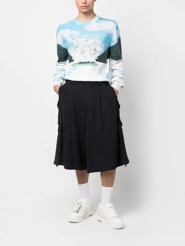 Amiri Intarsia Cotton Blend Jumper