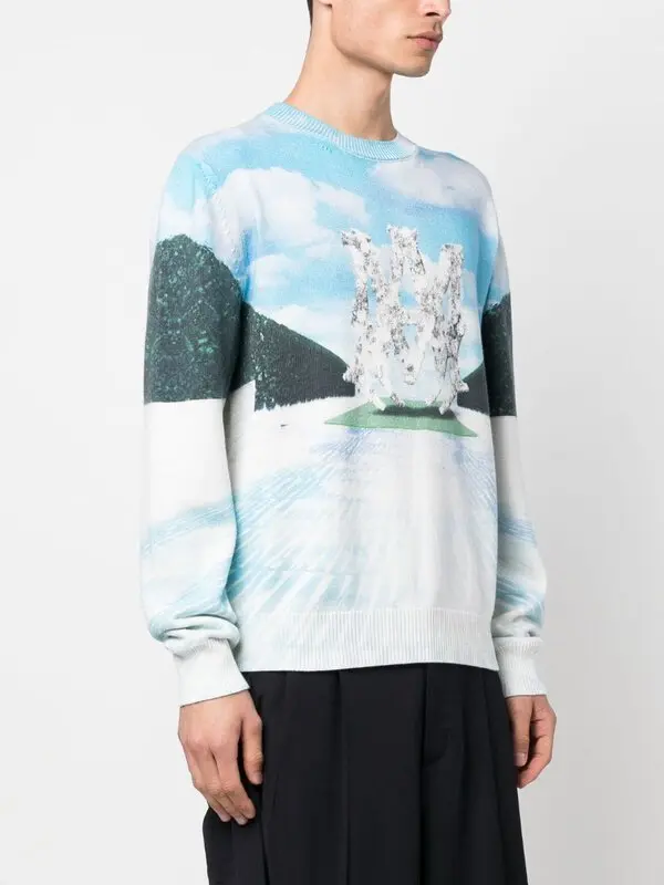 Amiri Intarsia Cotton Blend Jumper
