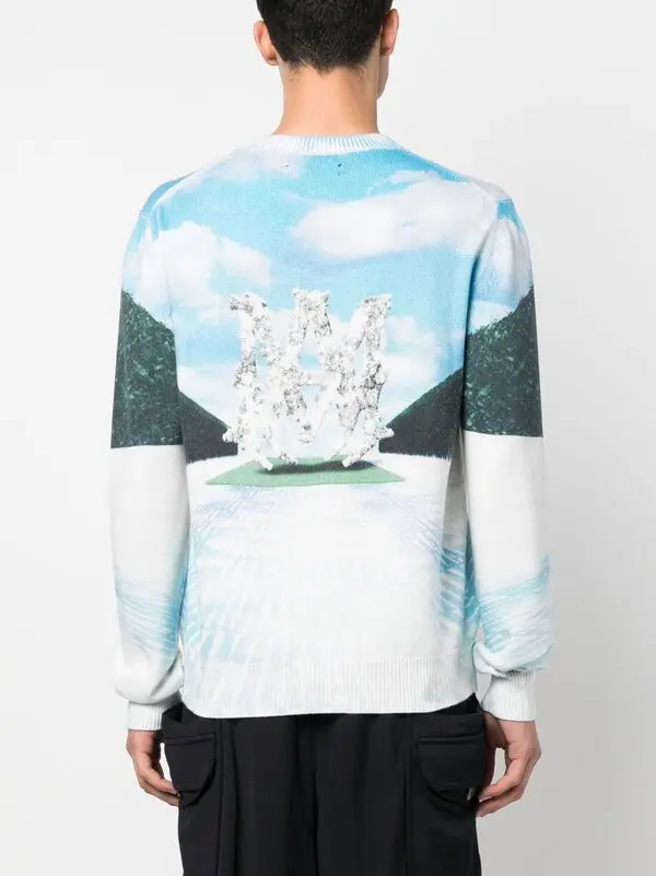 Amiri Intarsia Cotton Blend Jumper