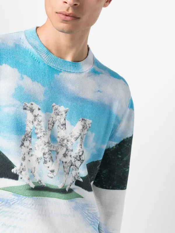 Amiri Intarsia Cotton Blend Jumper