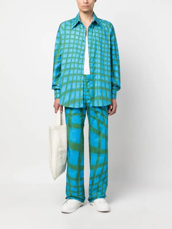 BIANCA SAUNDERS Abstract-print Cotton Shirt