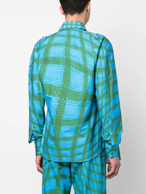 BIANCA SAUNDERS Abstract-print Cotton Shirt