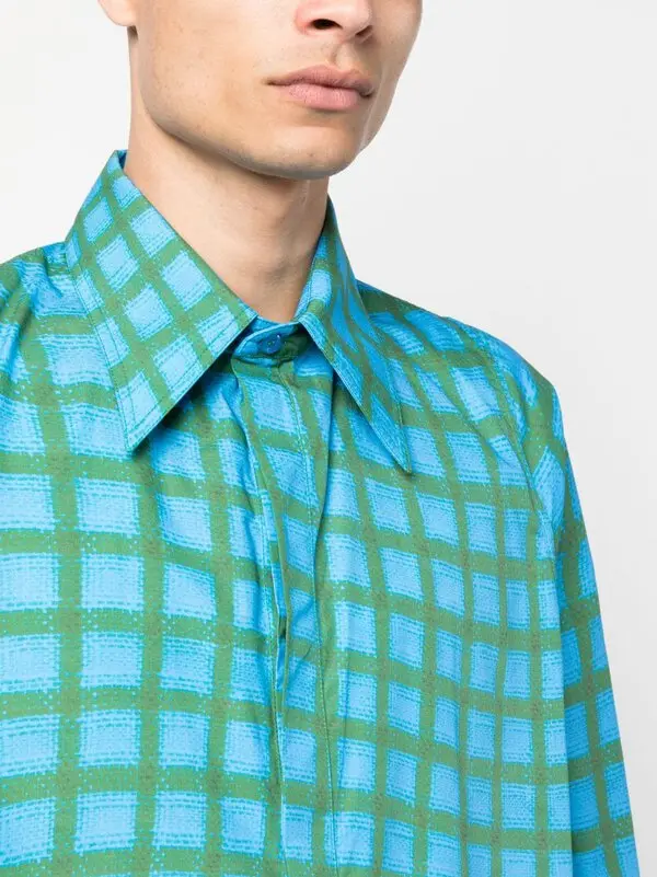 BIANCA SAUNDERS Abstract-print Cotton Shirt