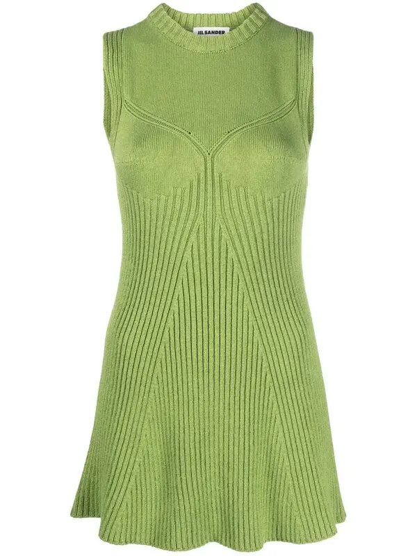 JIL SANDER Sleeveless Ribbed Knit Top