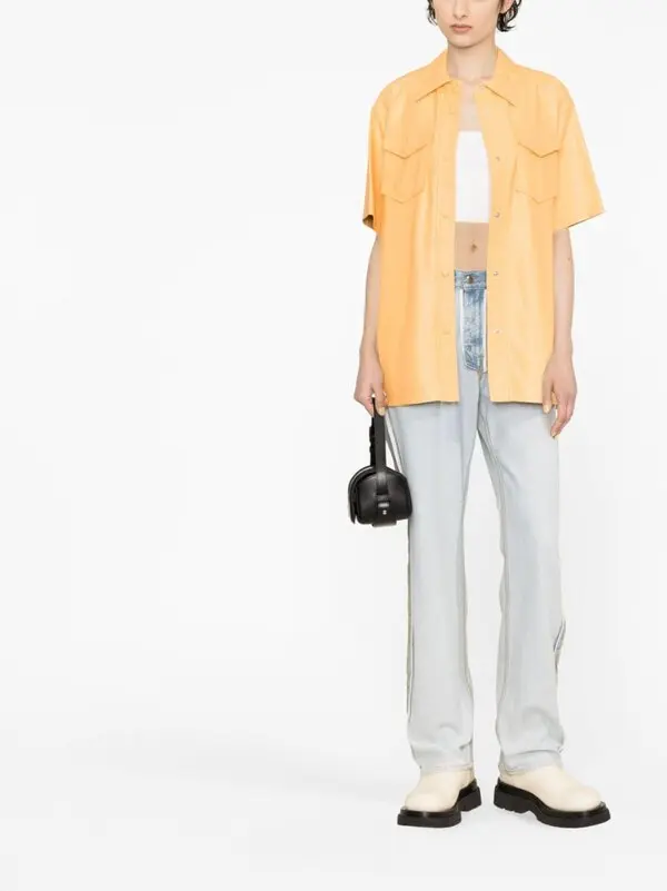STAND STUDIO Norea Faux-leather Shirt - Orange