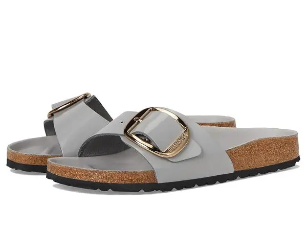 BIRKENSTOCK Madrid Big Buckle High Shine Sandals - Gray