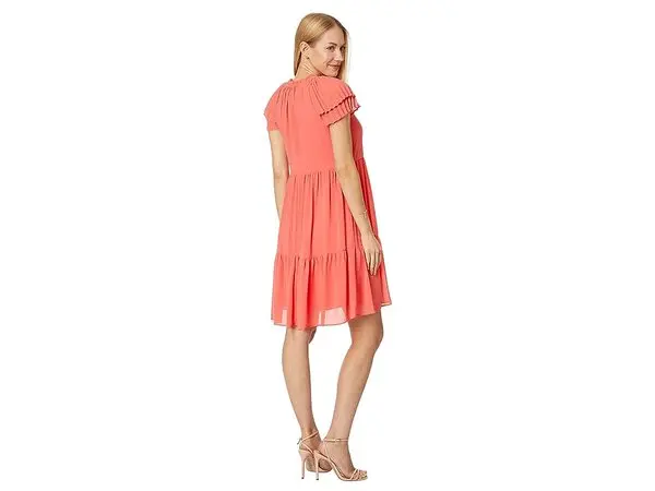 zimmermann pleated chiffon midi dress Olive Draped Size:Size-8 from shoulder Cotton Dress Ruffle [Hot Elbow length