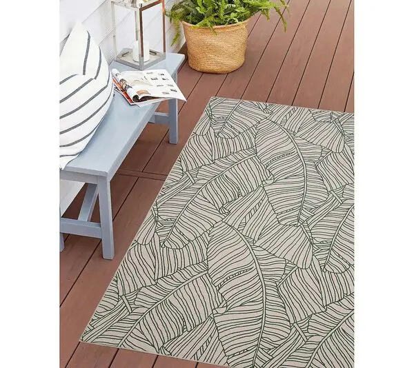 LINON Maris 3' X 5' Indoor/outdoor W Shable Rug - One-color