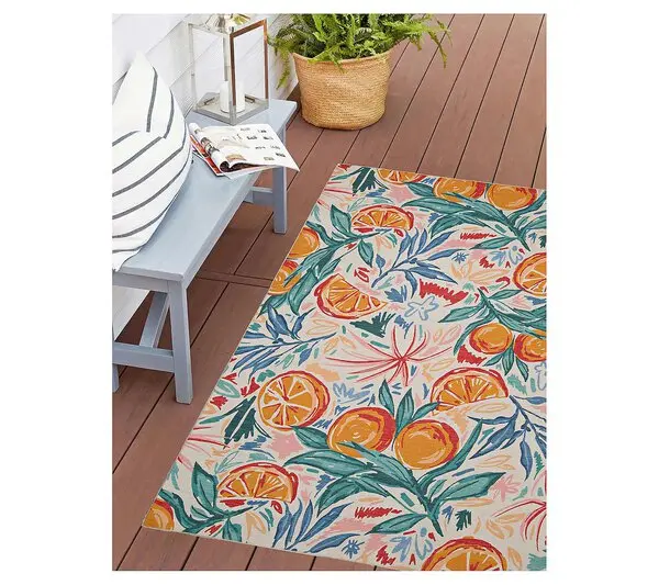 LINON Pensacola 3' X 5' Indoor/outdo R Washable Rug - One-color