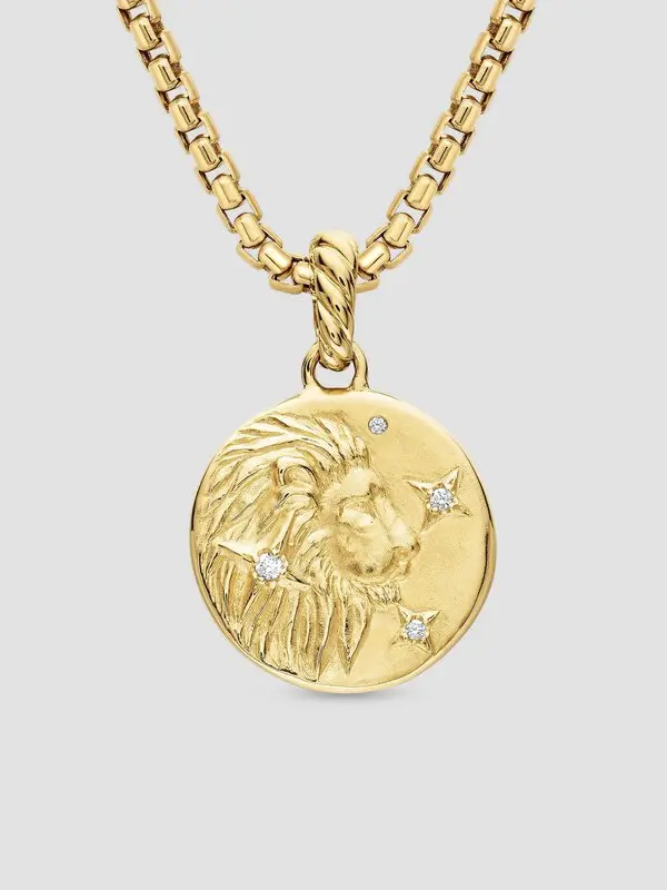 David Yurman Zodiac Amulet In 18k Yellow Gold With Diamonds - Leo