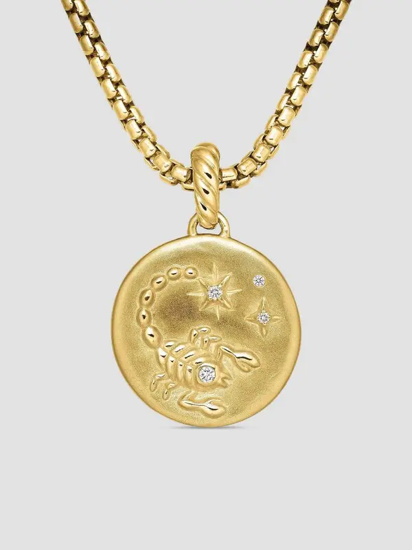 David Yurman Zodiac Amulet In 18k Yellow Gold With Diamonds - Scorpio