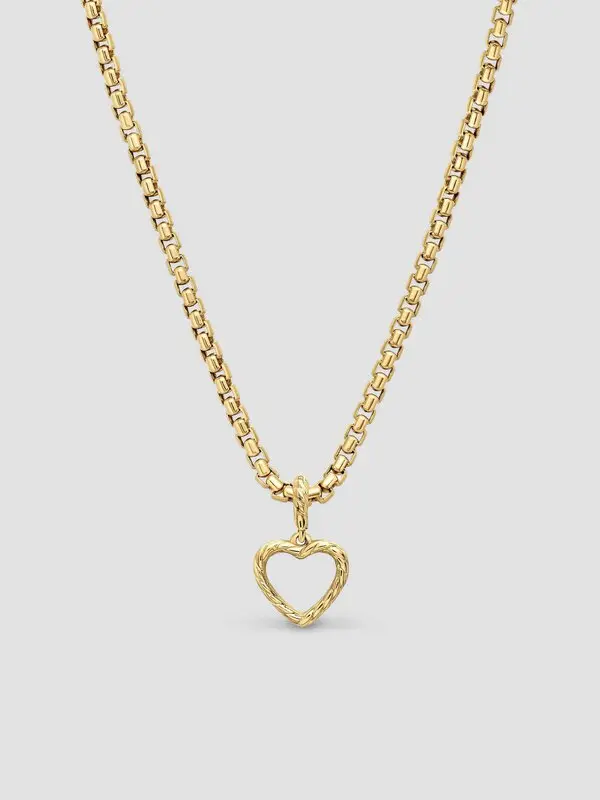 David Yurman Heart Amulet In 18k With Diamonds, 18.5mm