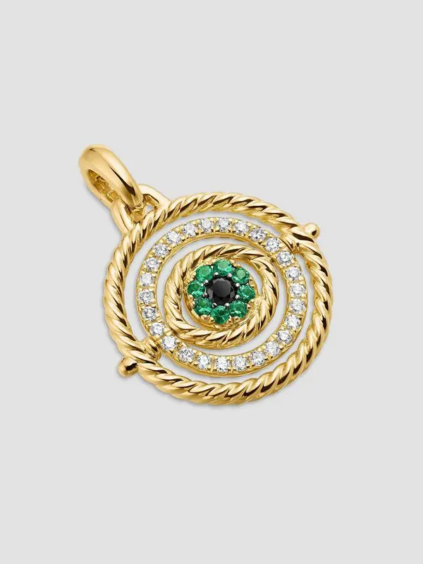 David Yurman Evil Eye Mobile Amulet With Diamonds - Emerald