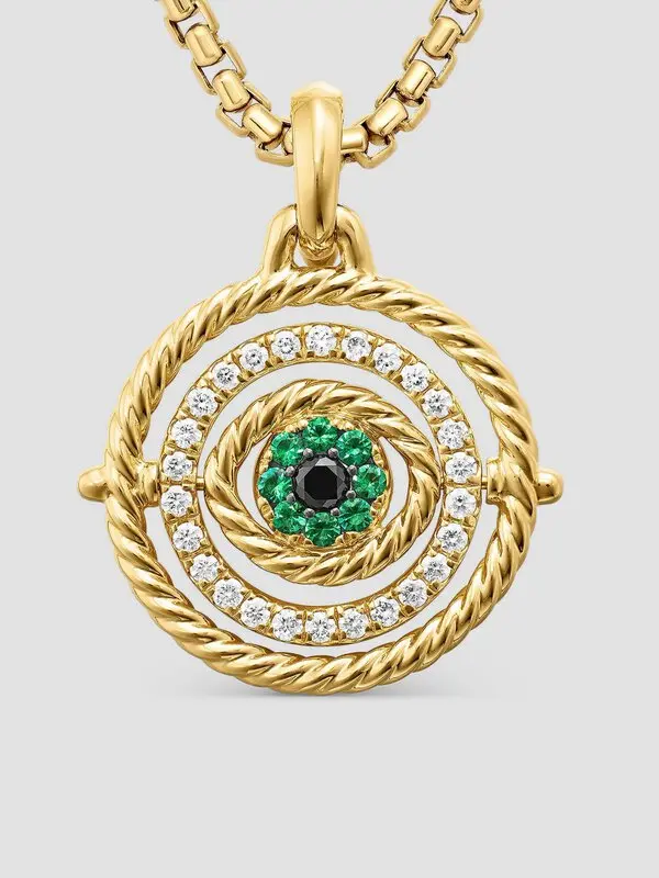 David Yurman Evil Eye Mobile Amulet With Diamonds - Emerald