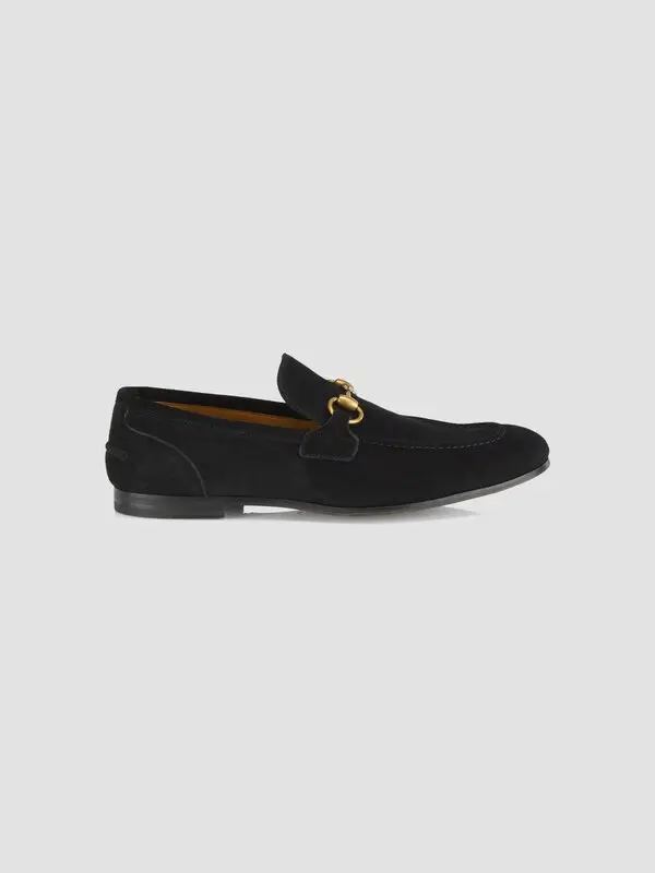 Gucci Suede Horsebit Loafers - Black