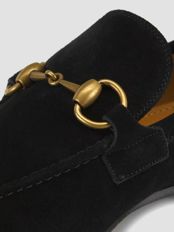 Gucci Suede Horsebit Loafers - Black