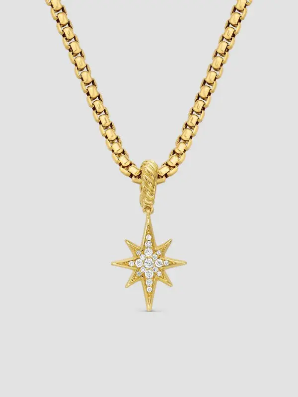 David Yurman North Star Amulet In 18k Yellow With Diamonds, 15mm - Diamond