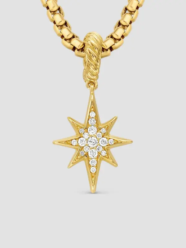David Yurman North Star Amulet In 18k Yellow With Diamonds, 15mm