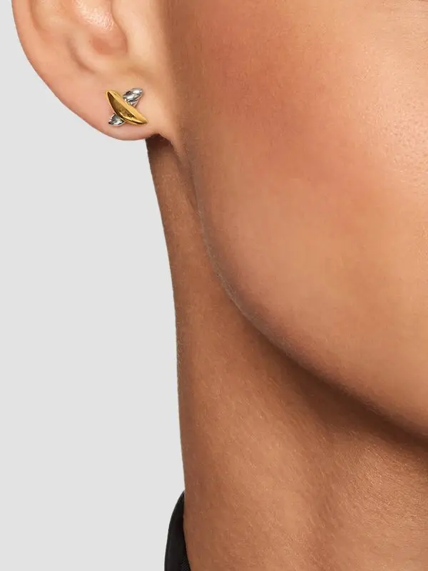 David Yurman Petite X Stud Earrings In Sterling Silver With 18k Yellow Gold, 7.5mm