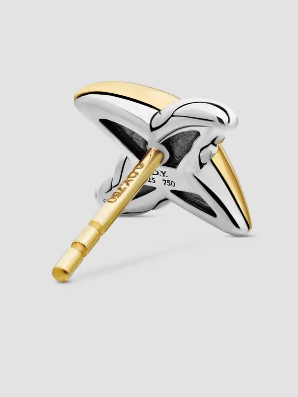 David Yurman Petite X Stud Earrings In Sterling Silver With 18k Yellow Gold, 7.5mm