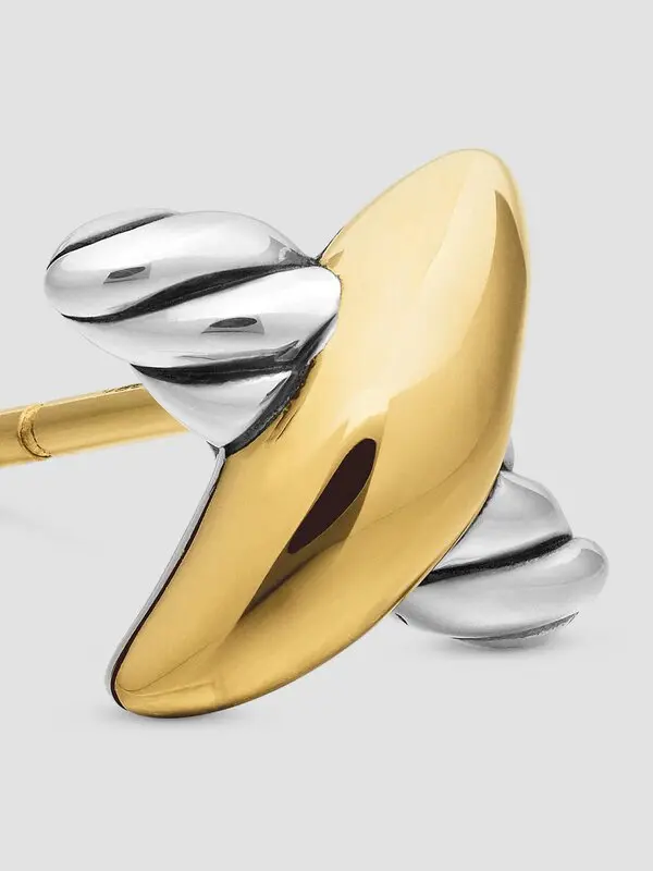 David Yurman Petite X Stud Earrings In Sterling Silver With 18k Yellow Gold, 7.5mm