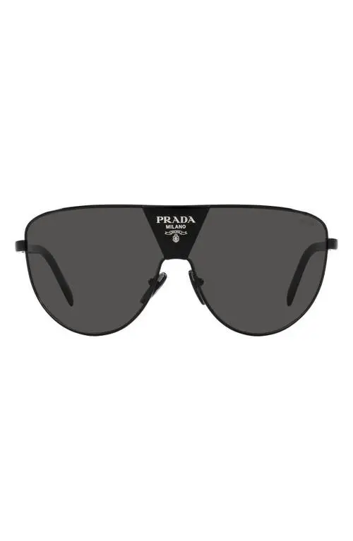 Prada 37mm Rectangular Sunglasses - Black
