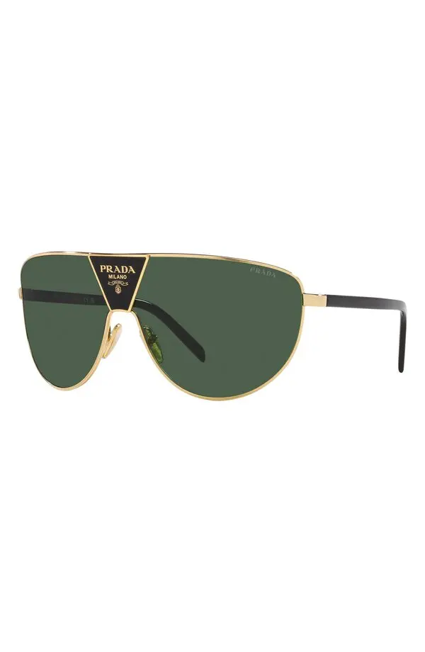 Prada 37mm Rectangular Sunglasses - Gold