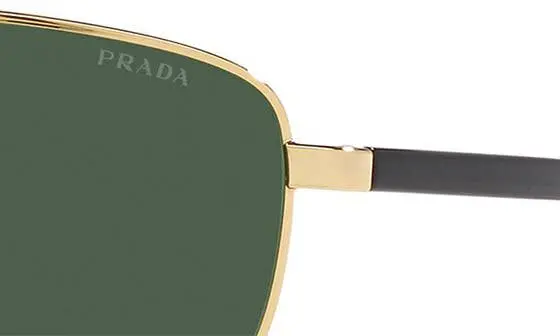 Prada 37mm Rectangular Sunglasses - Gold