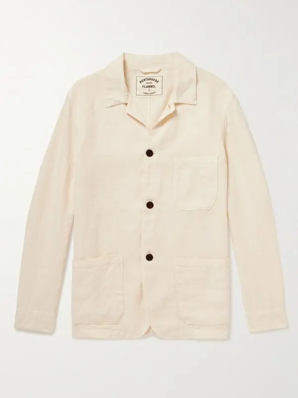 Portuguese Flannel Labura Slim-fit Linen Jacket - Neutrals