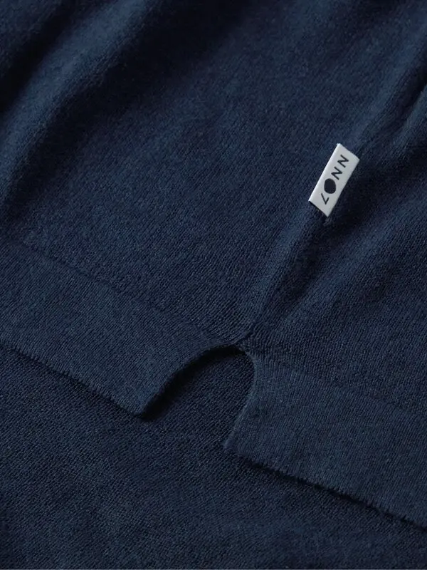 Nn07 Ryan 6311 Cotton And Linen-blend Polo Shirt - Blue