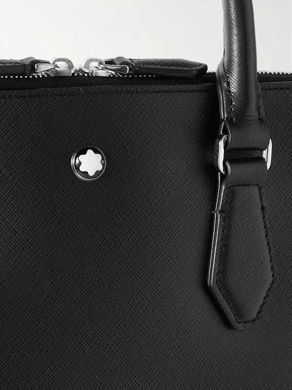 Montblanc Cross-Grain Leather Tote Bag - Black | Editorialist
