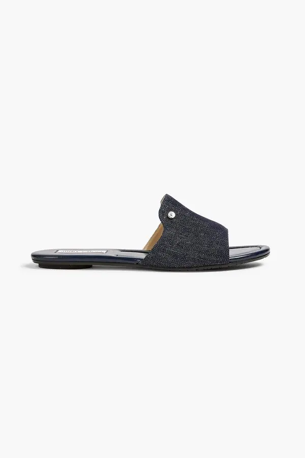 JIMMY CHOO Nanda Denim Slides - Dark Denim