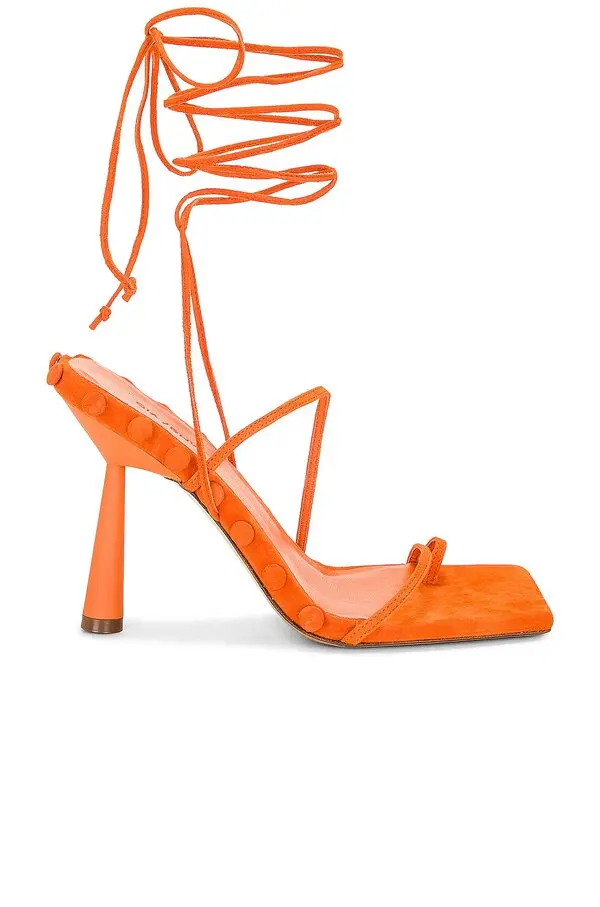 Gia Borghini X Rhw Tall Lace Up Sandal In Orange - 83% Off