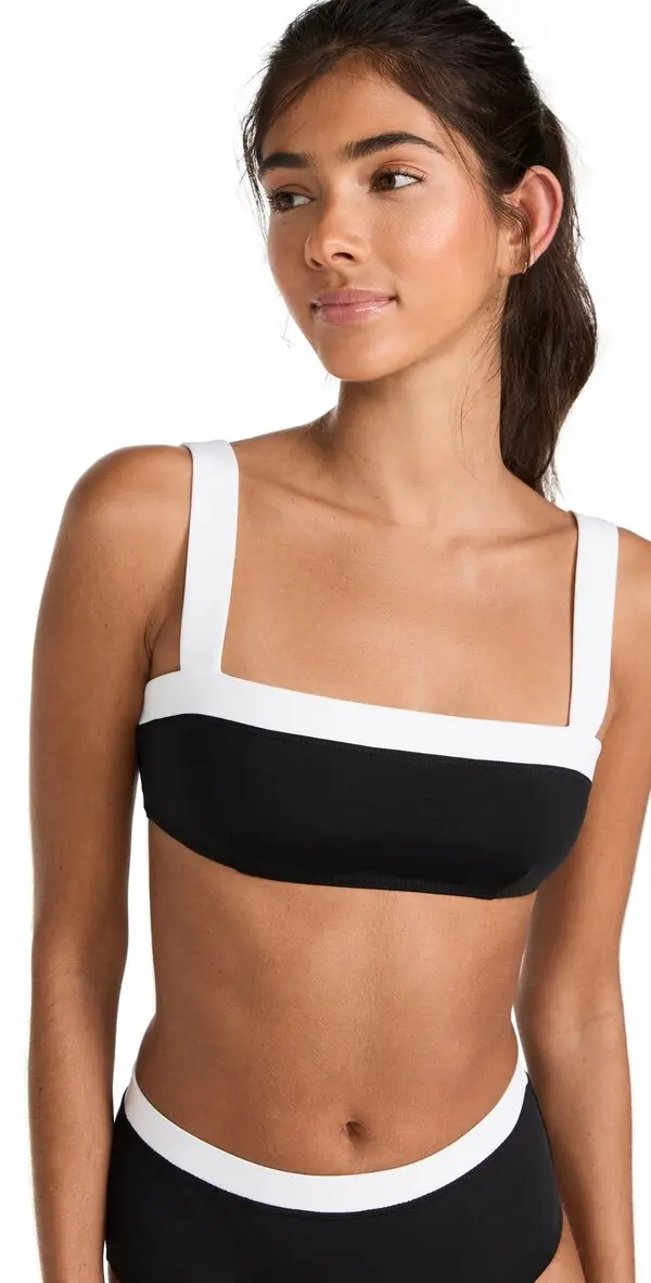 Staud Liv Bikini Top - Black/white