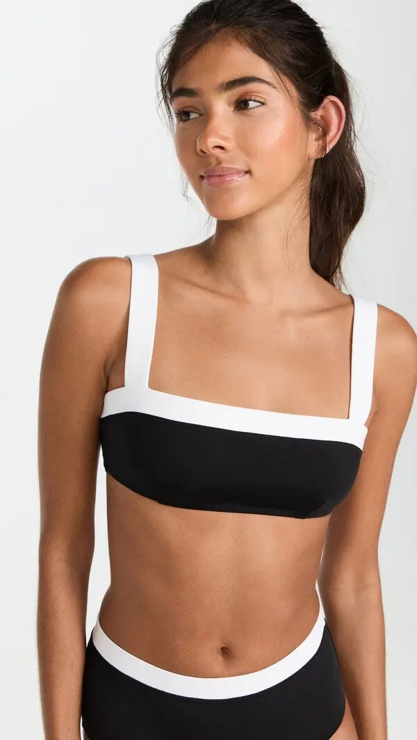 Staud Liv Bikini Top - Black/white