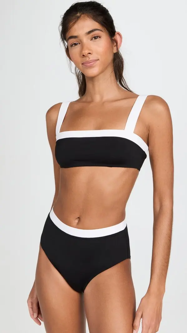 Staud Liv Bikini Top - Black/white