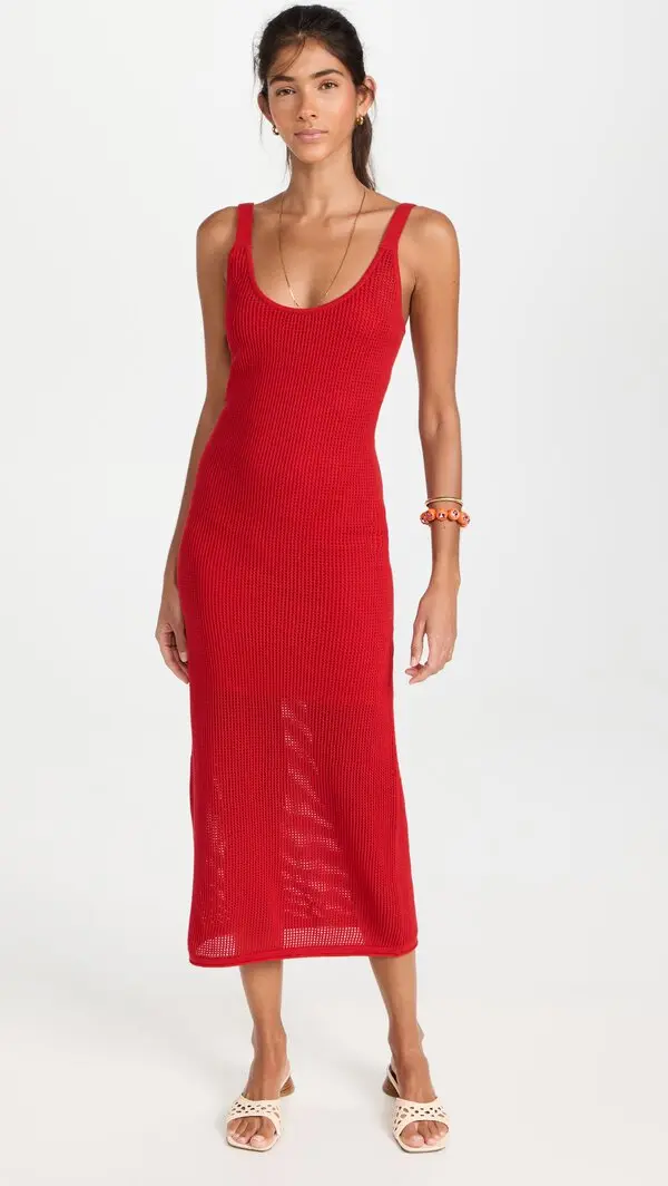 Staud Jessica Knit Dress - Ruby