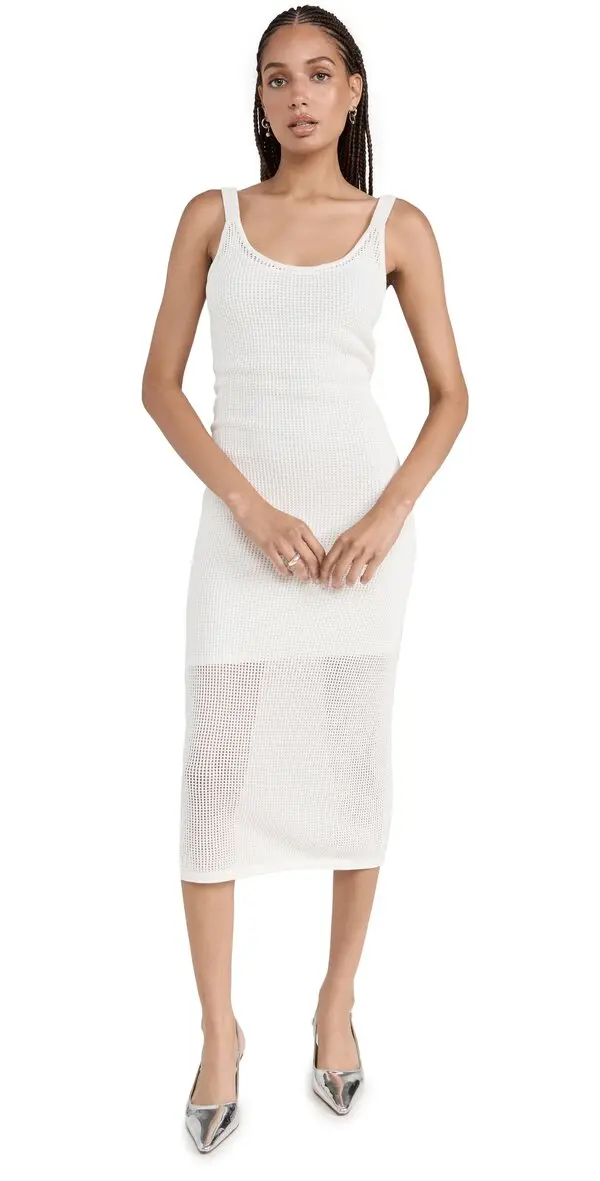 Staud Jessica Knit Dress - White