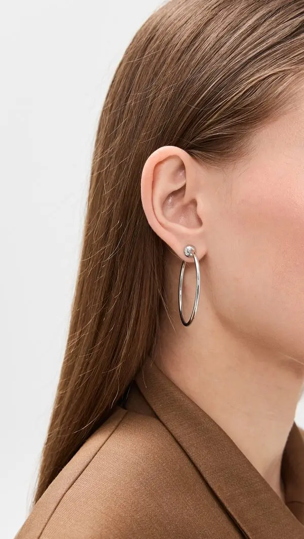 Jenny Bird Icon Small Hoop Earrings - Platinum