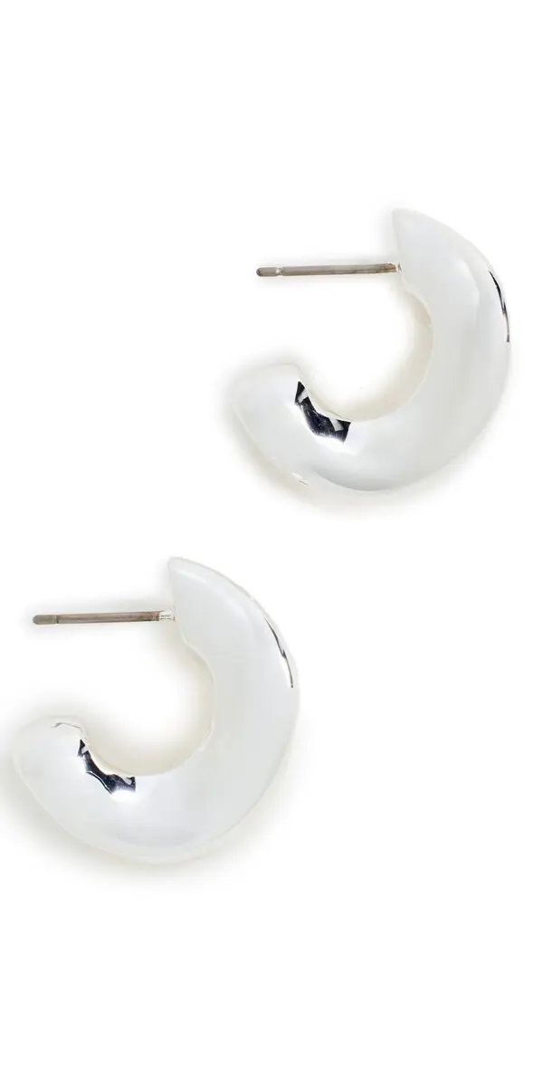 Jenny Bird Chunky Doune Hoop Earrings - High Polish Silver