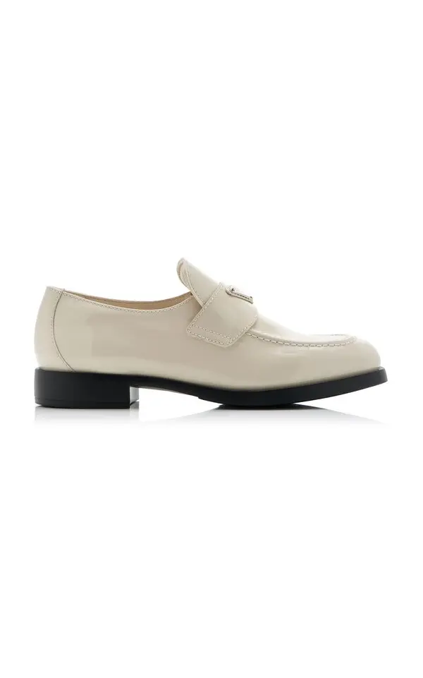 Prada Patent Leather Loafers - Ivory