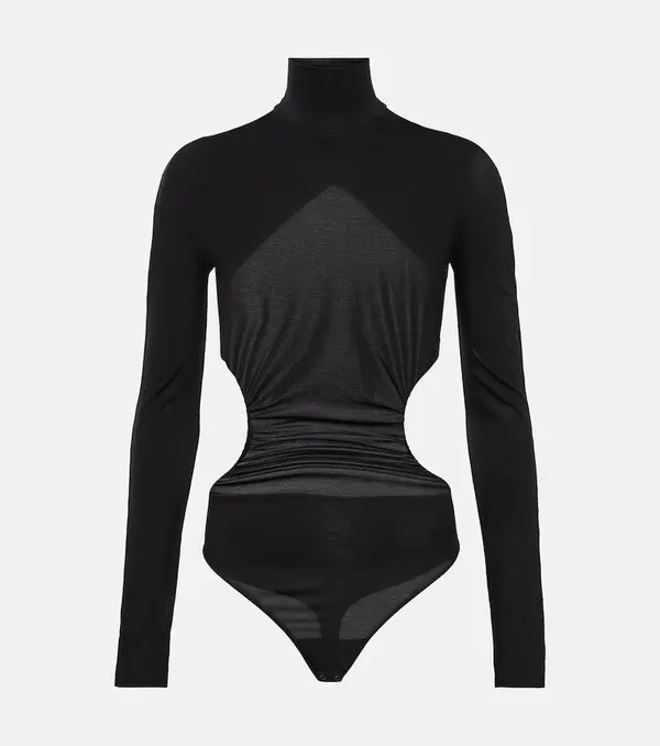 Wolford X N21 Cutout Turtleneck Bodysuit - Black