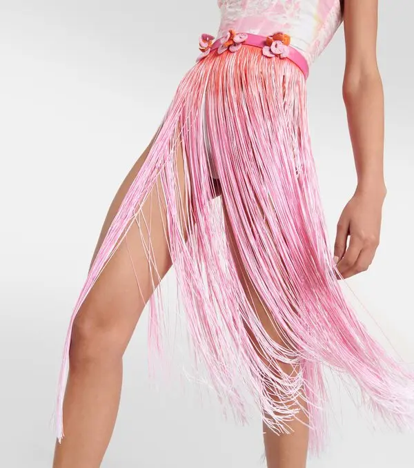 ROBERTA EINER Ombré Tassel Midi Skirt