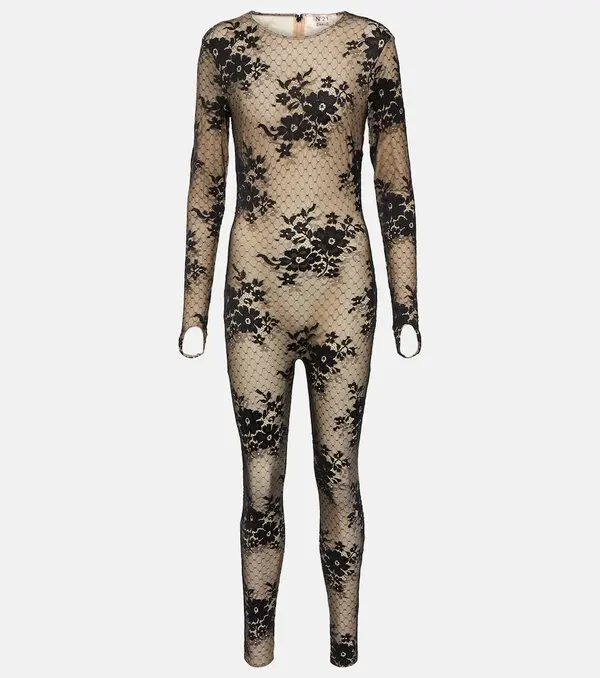 Wolford X N21 Pattie Lace-paneled Jumpsuit - Multicoloured