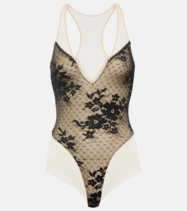 Wolford X N21 Monica Lace-paneled Bodysuit