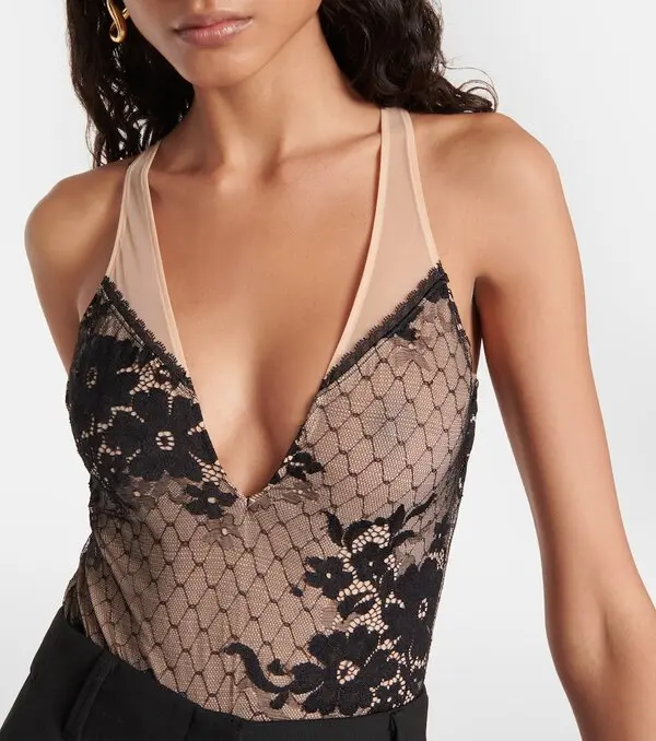 Wolford X N21 Monica Lace-paneled Bodysuit