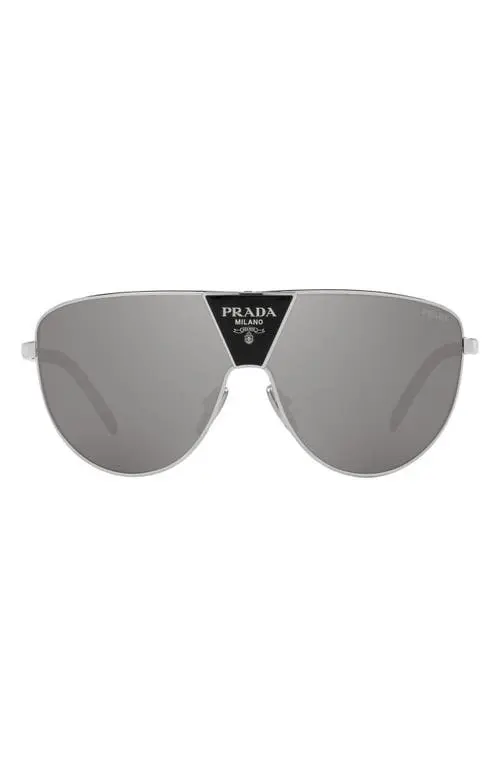 Prada 37mm Rectangular Sunglasses - Silver