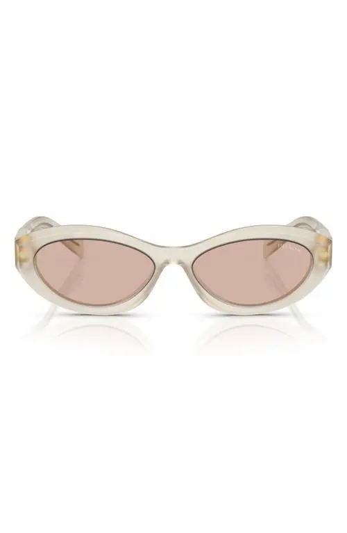 Prada 55mm Irregular Sunglasses - Brown White