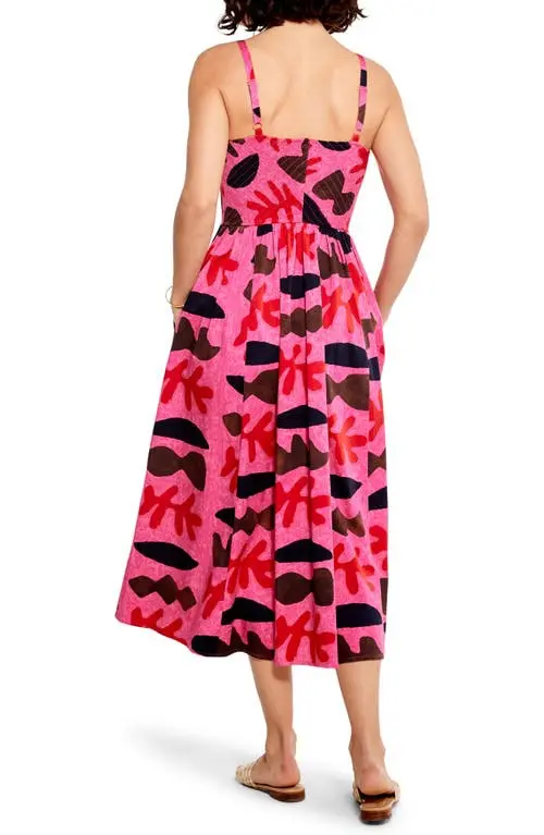 NIC+ZOE Cutout Crush Midi Fit & Flare Dress