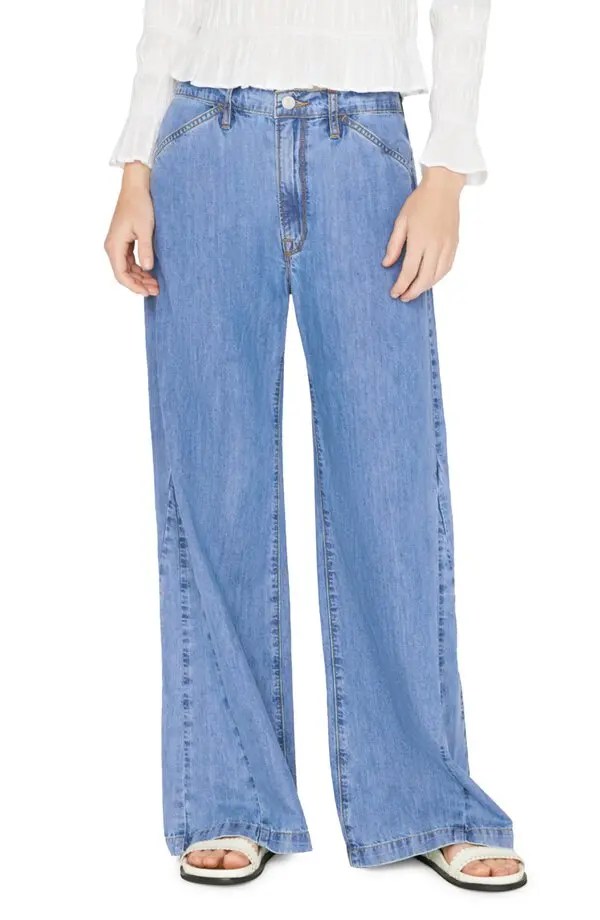 Frame Le Baggy Palazzo Jeans In Happy Indigo 60% Off Editorialist - Main Image